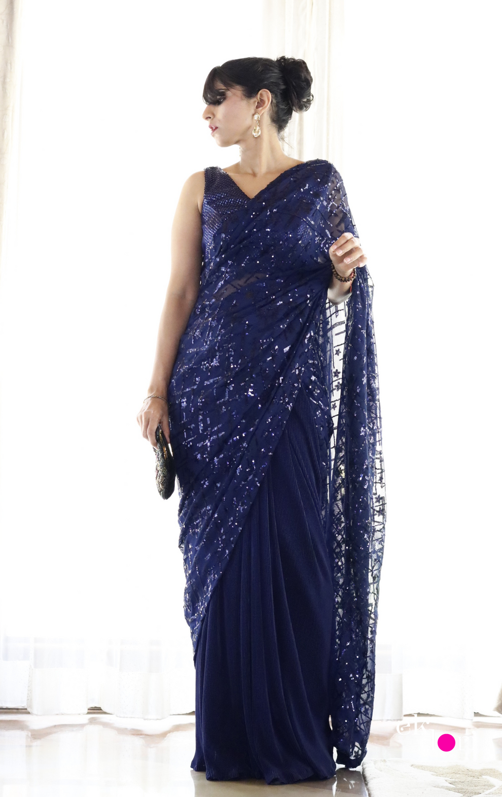 'Belle Of The Ball' Statement Sequin Saree : Bling It On Festive Cockt ...